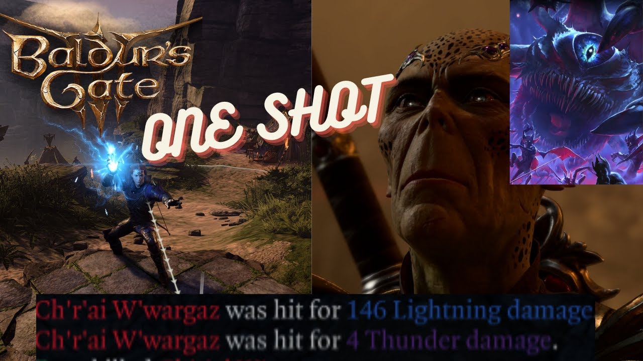 Baldur's Gate 3 Ch'r'ai W'wargaz (almost) solo Honour Mode ONESHOT kill ...