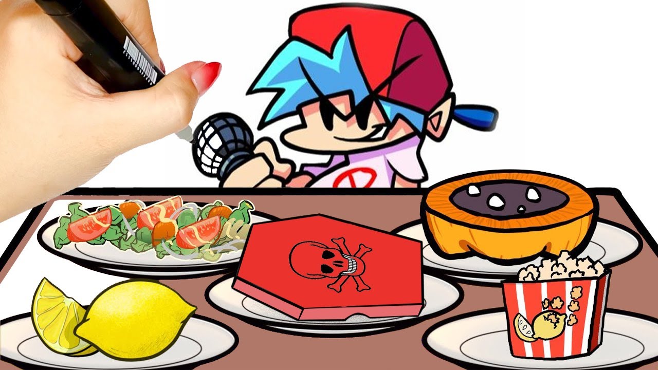 MUKBANG vs Friday Night Funkin - How to draw MUKBANG vs Friday Funkin ...
