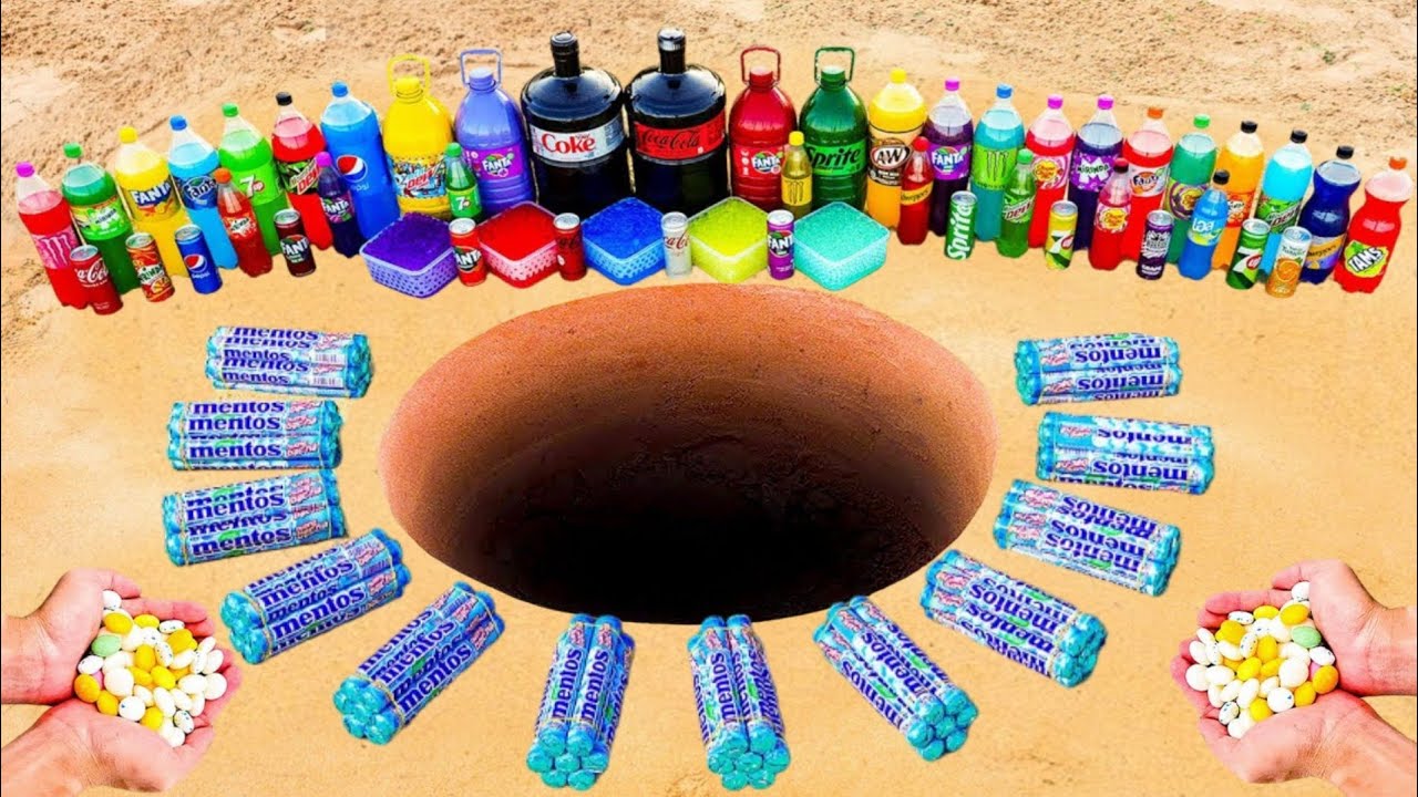 Experiment: Giant Toothpaste Eruption from Big Mirinda, A&w, Monster ...