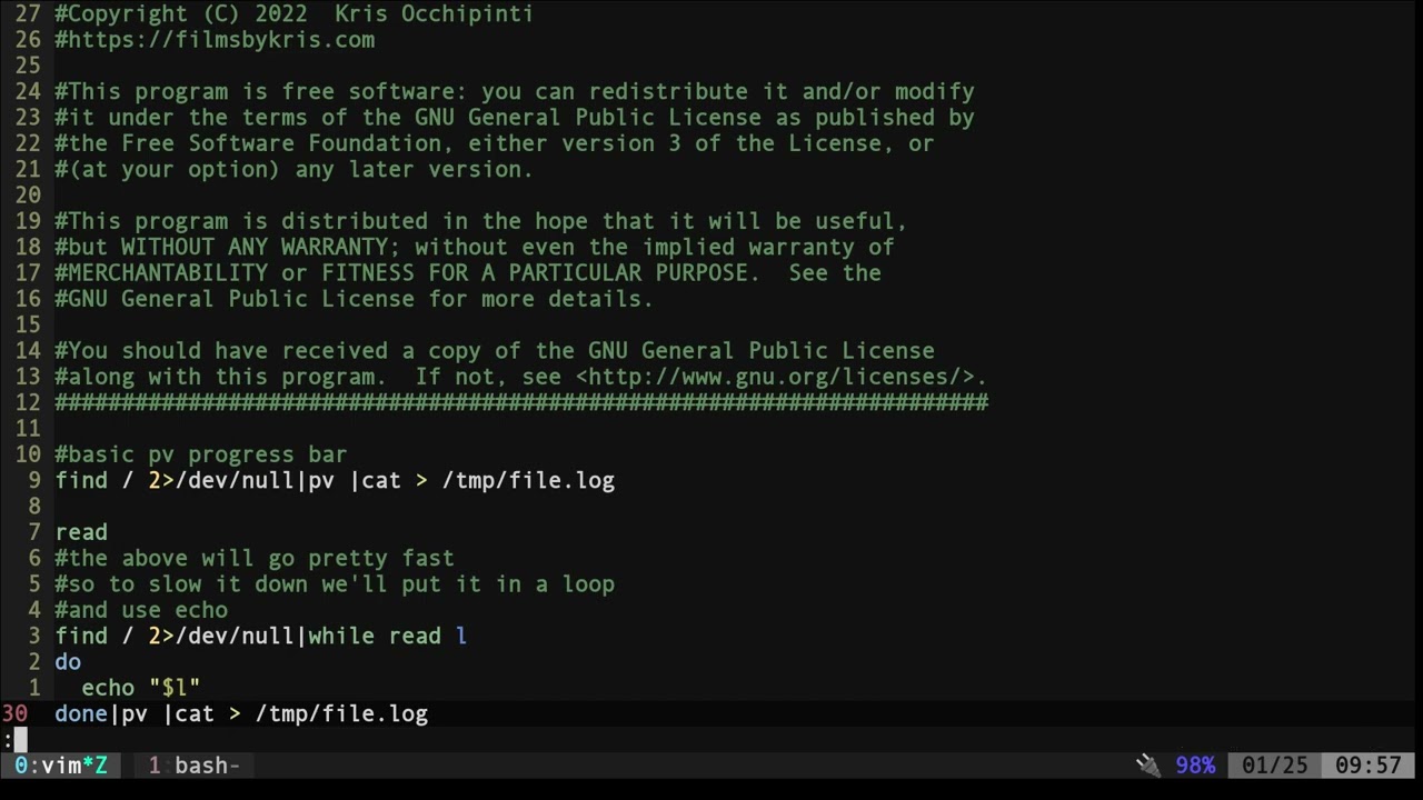 Shell Script Progress Bar with PV - YouTube