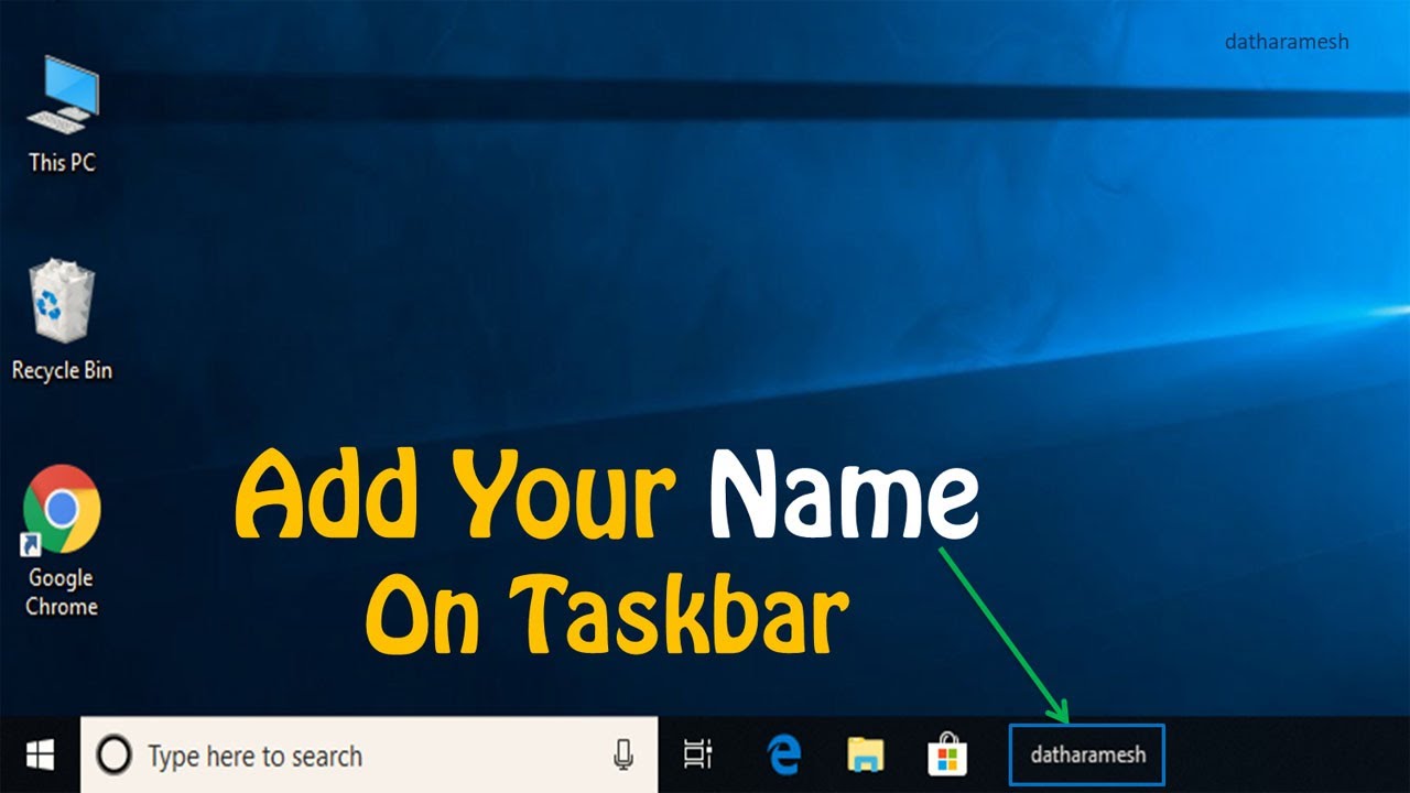 How To Add Your Name On Taskbar In Windows 10 YouTube how-to-add-your-name-on-taskbar-in-windows-10-youtube