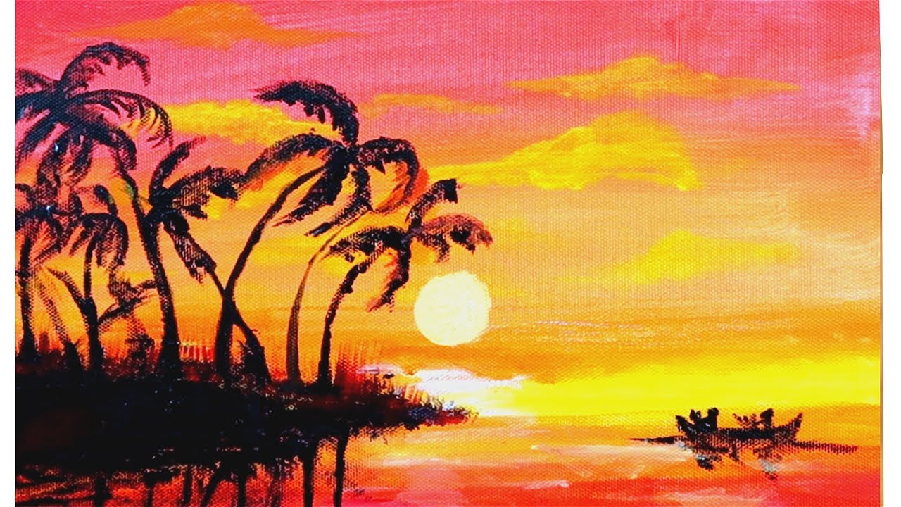 Master the Art of Sunset Painting: Acrylic Techniques for Beginners ...