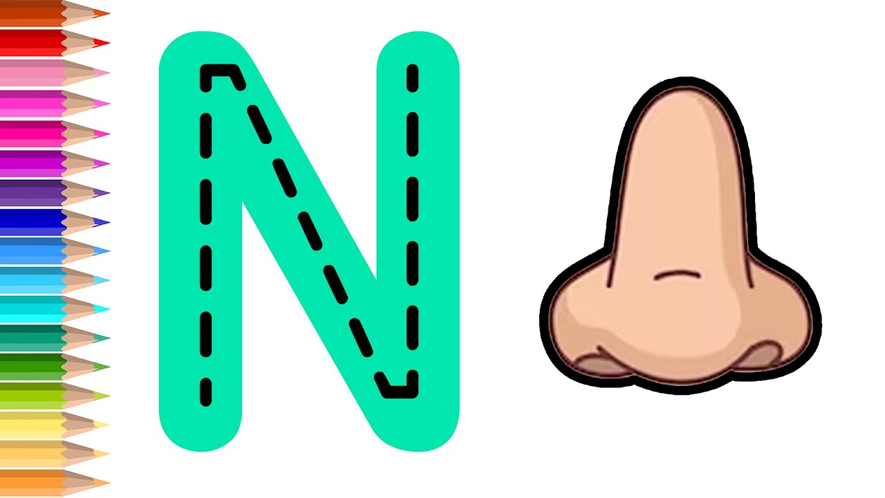 유아와 아이들을 위한 점선따라 영어 알파벳 쓰기 | abcd 알파벳 쓰기 | English Alphabet N for nose ...