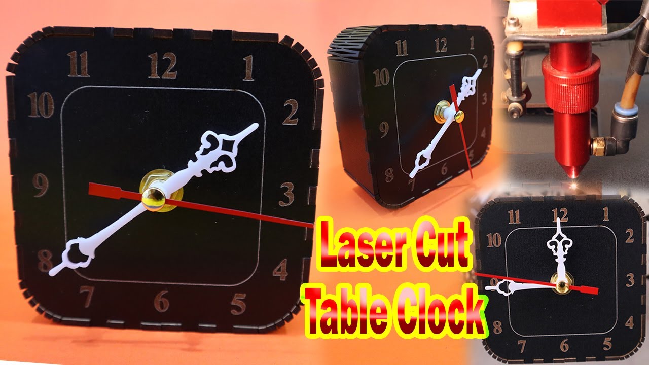 How to make Laser Cut Table Clock | DIY Clock | Making Desk Clock with ...