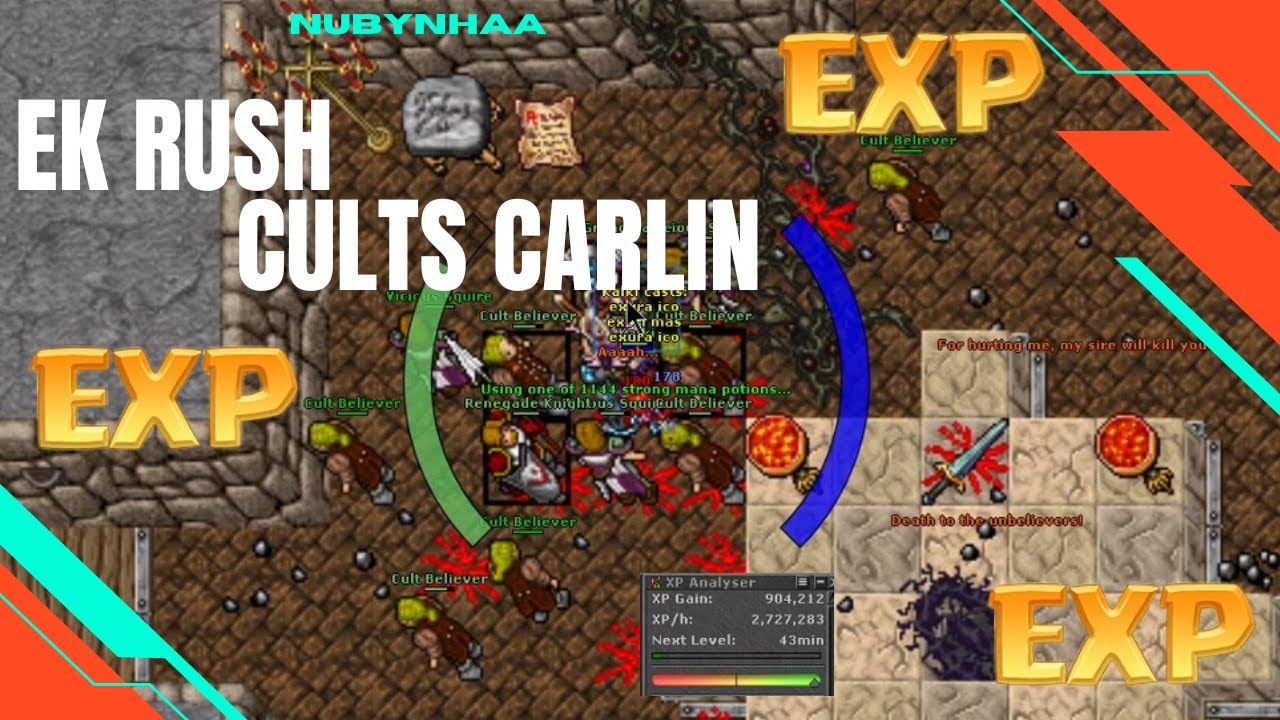 EK RUSH LEVEL CARLIN CULTS #tibia - YouTube