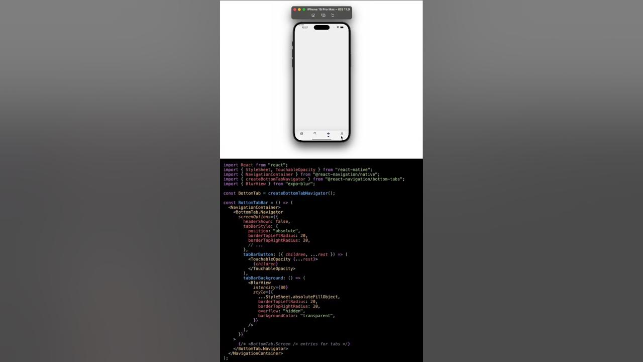 Tutorial: Custom Touch Effect on Bottom Tabs | #reactnative #shorts - YouTube