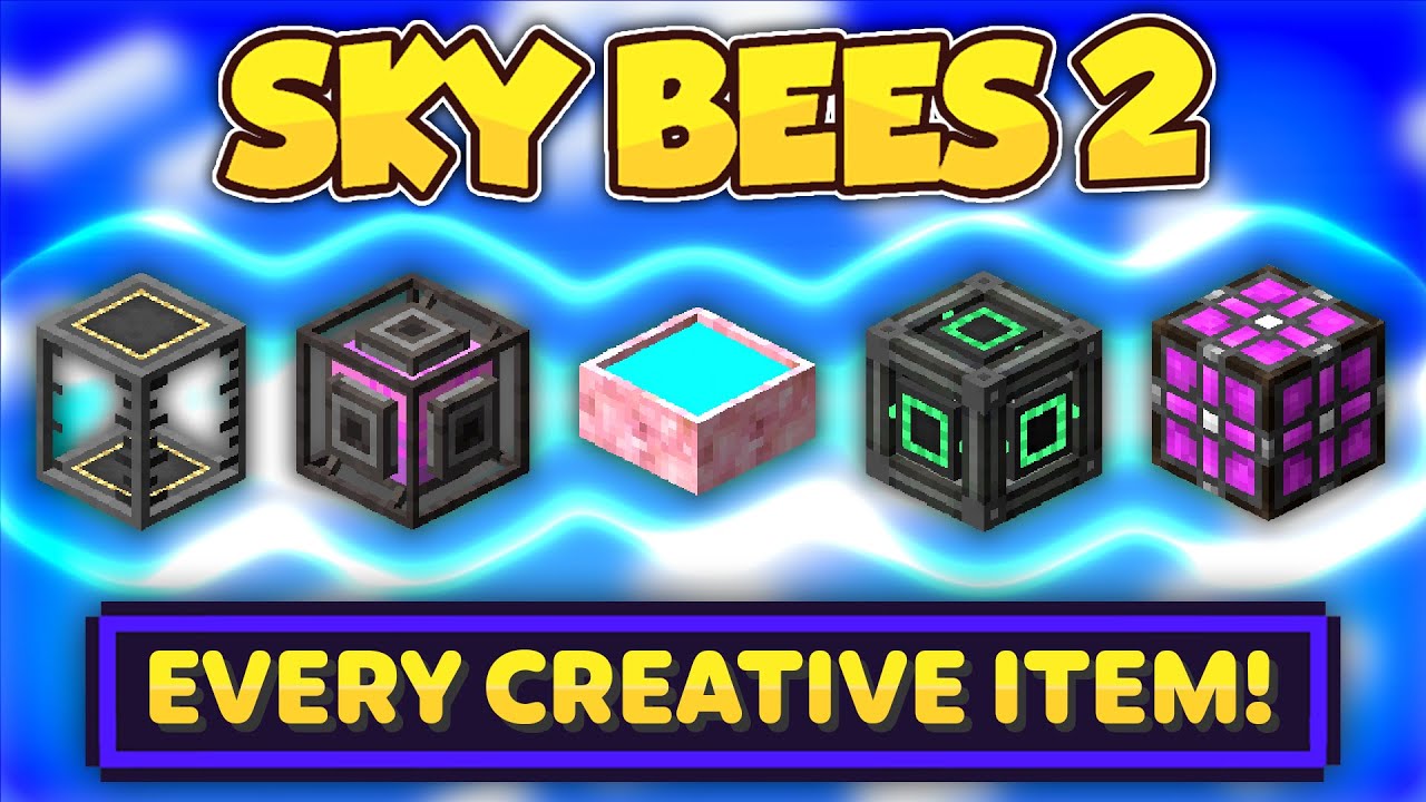 Minecraft Sky Bees 2 | CRAFTING EVERY CREATIVE ITEM! #FINALE [Modded Questing Skyblock] - YouTube