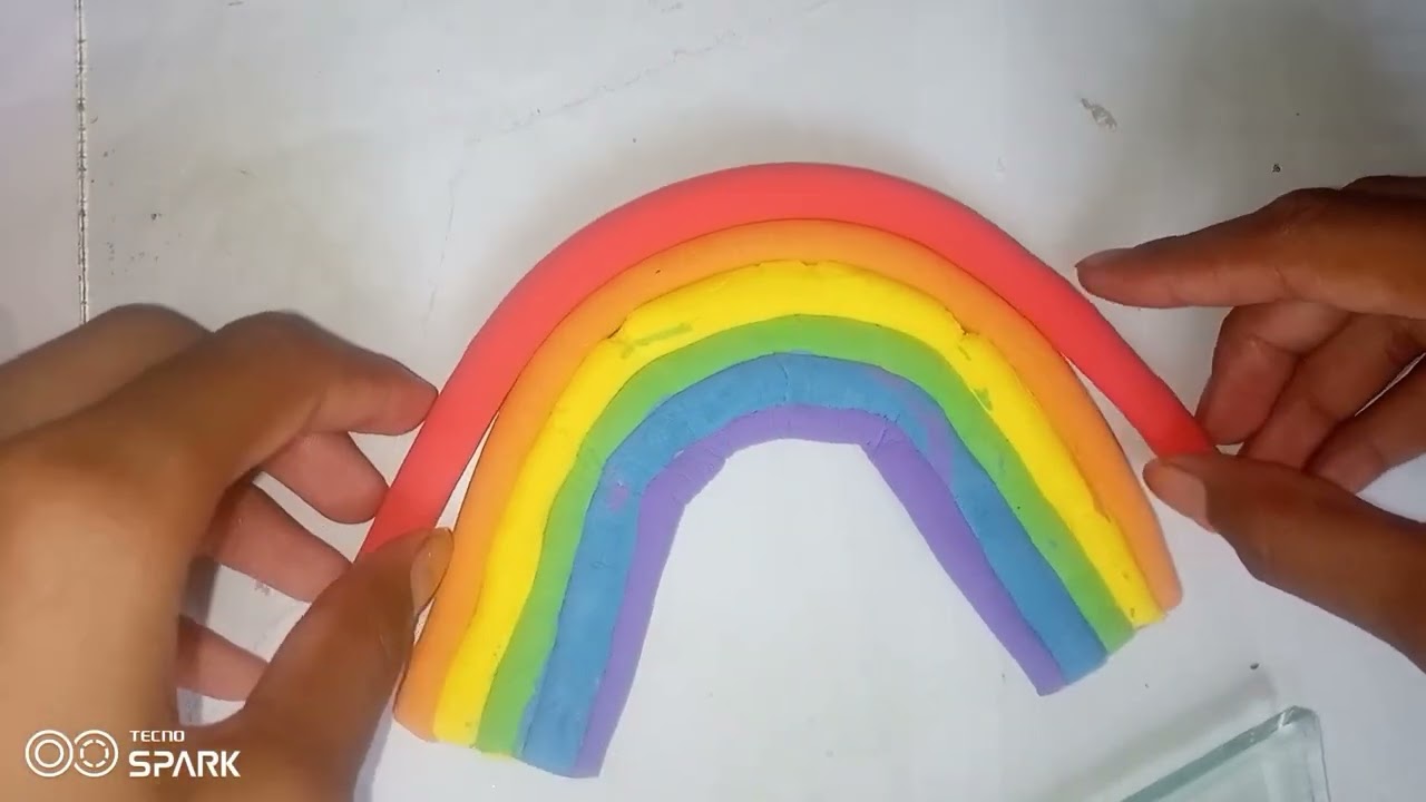 How to make rainbow at home with clay .how to made rainbow with polymar ...