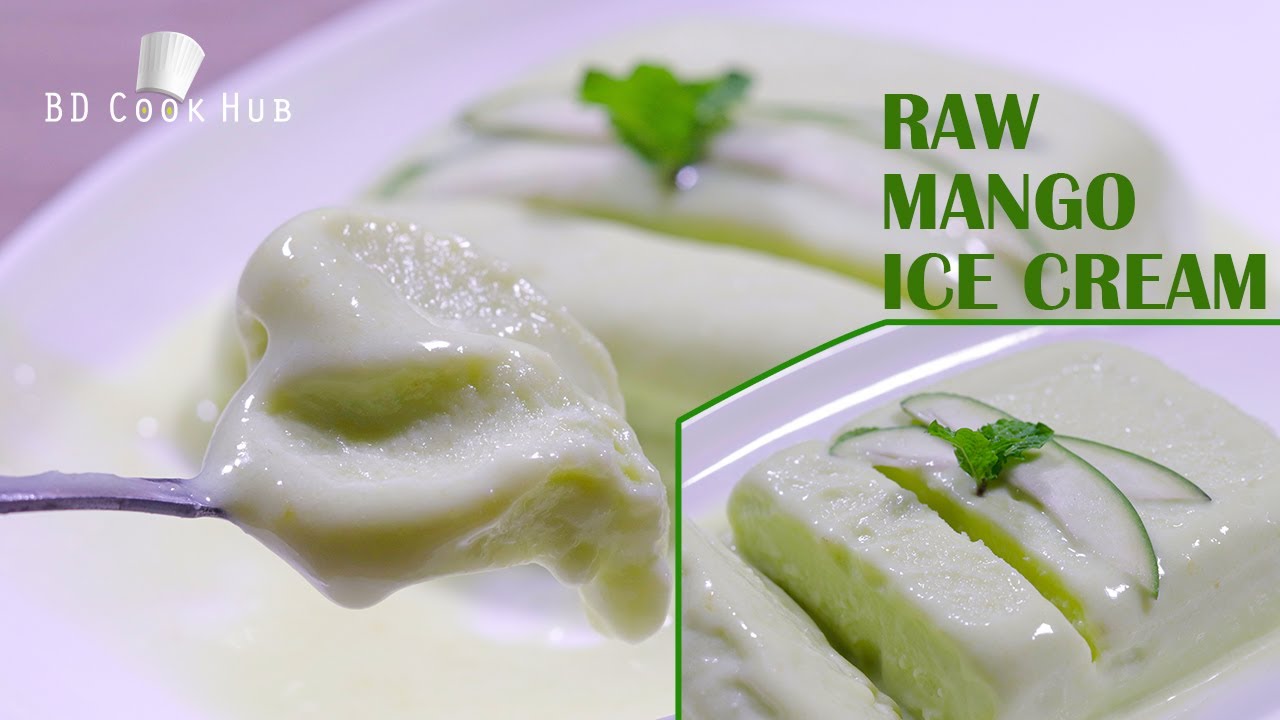 Raw mango ice cream without cream and without machine - YouTube