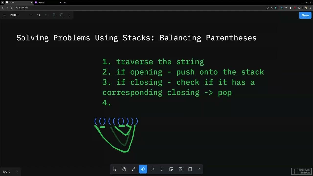 Solving the Balancing Parentheses Problem Using Stacks | Data Structures and Algorithms #8 - YouTube