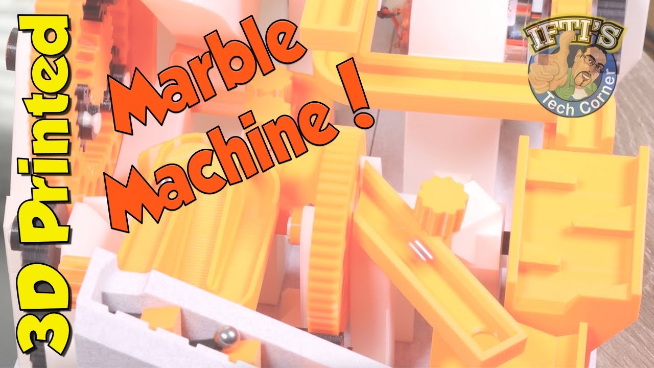 3D Printed : Large Marble Machine with Stair Lift & Lifting Gears ...