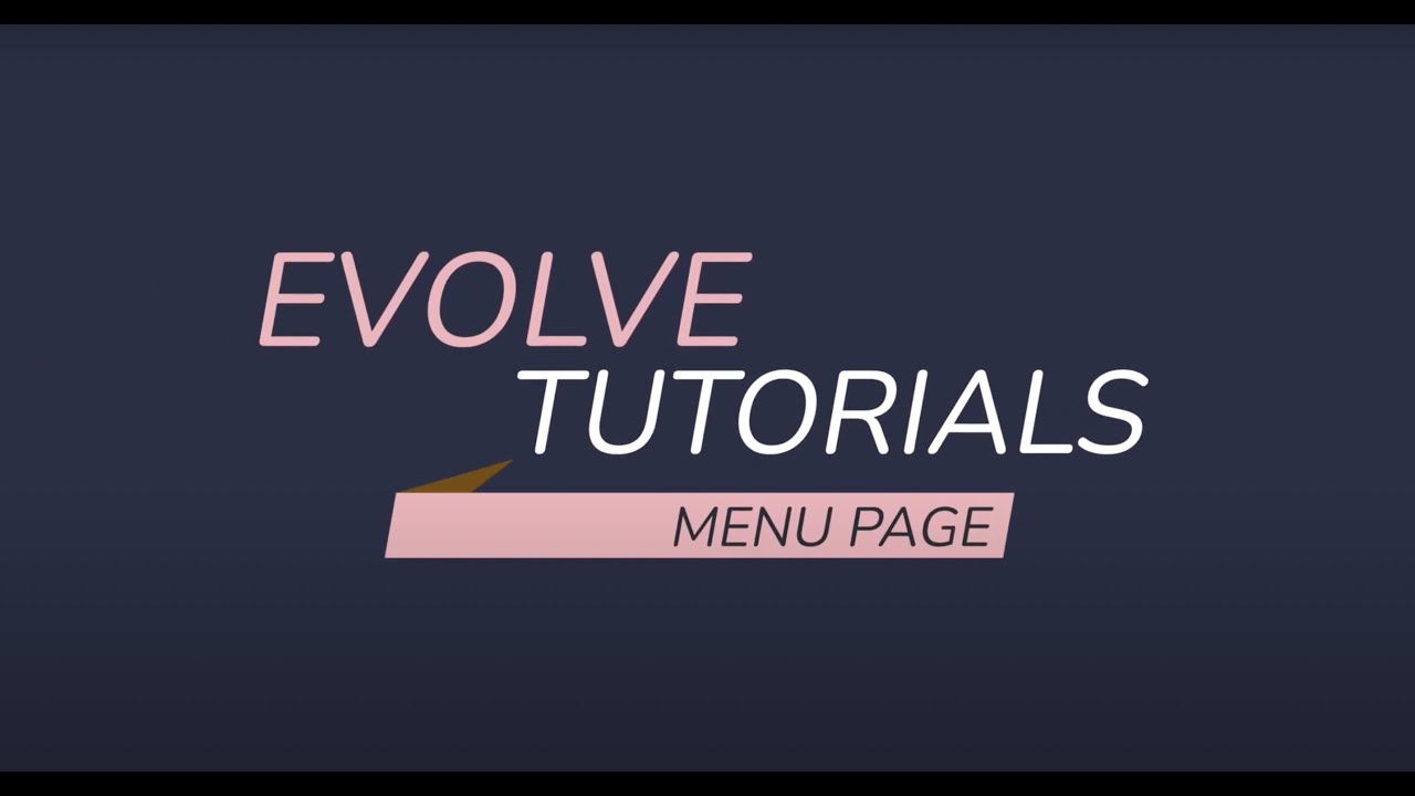 Evolve Authoring: Menu Page - YouTube