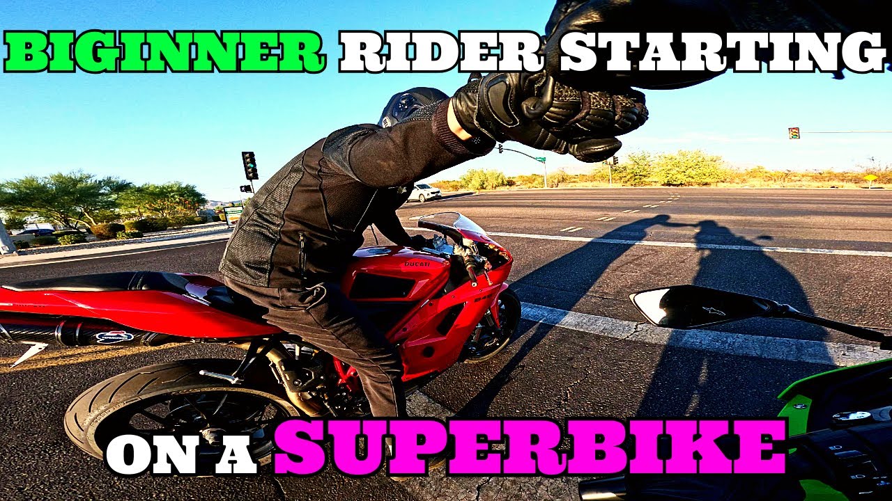 BEGINNER RIDER starts on a SUPERBIKE here's his first ride! - YouTube