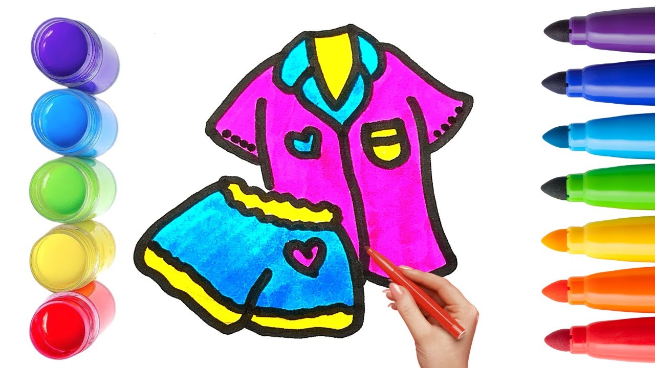 How To Draw cute DRESSES Drawing, Painting & Coloring For Kids and ...