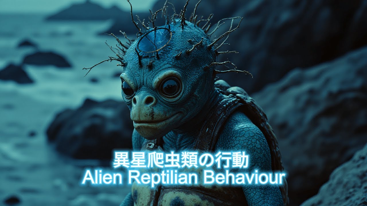 異星爬虫類の行動 Alien Reptilian Behaviour, 異星のカッパ Alien Kappa, SF風の日本妖怪 #SciFi ...