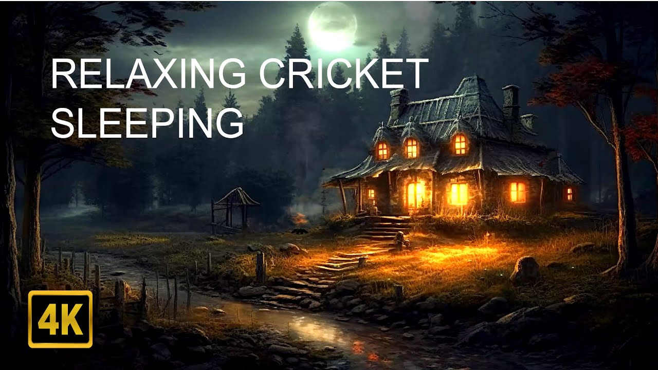4K Relaxing Cricket Sounds for Sleeping | Ambient Night Sounds | Nature ...
