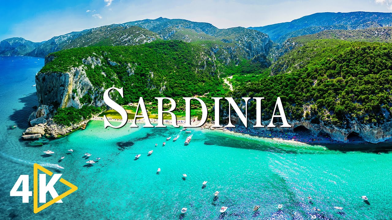 FLYING OVER SARDINIA (4K UHD) - Soothing Music Along With Beautiful ...