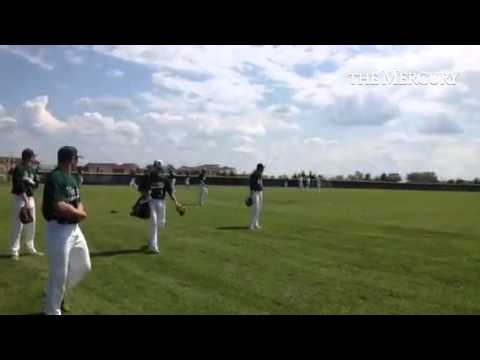 Methacton baseball warms up for district game with Council Rock South.# ...