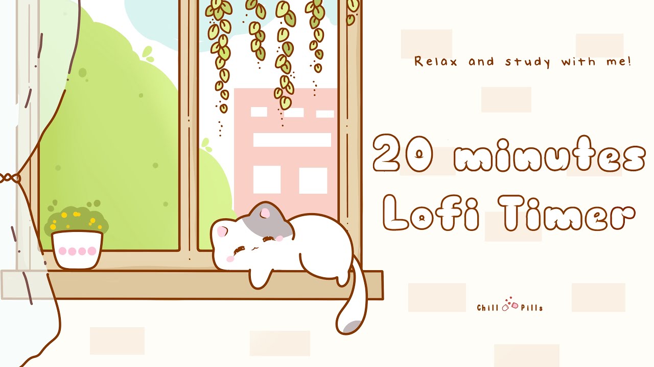 20 minutes - Relax & study with me Lofi | Cat by the window #timer ...
