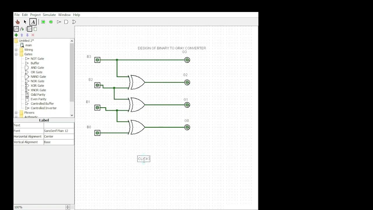 DESIGN OF BINARY TO GRAY CODE IN LOGISIM - YouTube