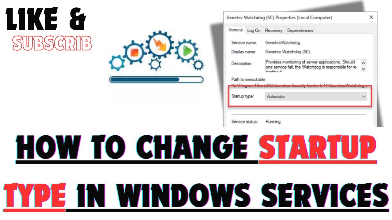 How to change startup type in Windows services - YouTube