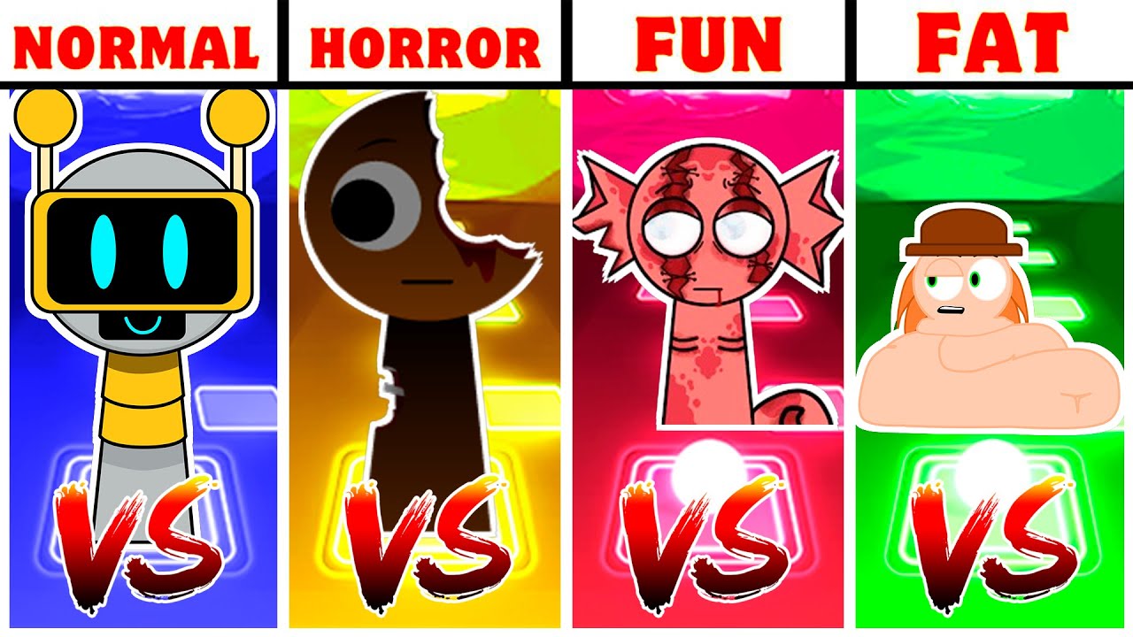 INCREDIBOX SPRUNKI NORMAL VS HORROR VS FAT VS FUN TILES HOP in ...