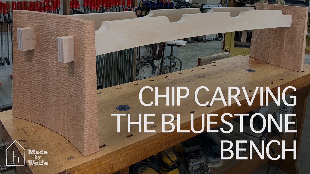 Art Furniture: Chip Carving the Bluestone Bench - YouTube