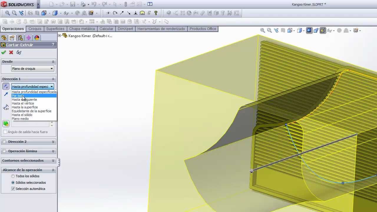 Recorte de solidos y union booleana - YouTube