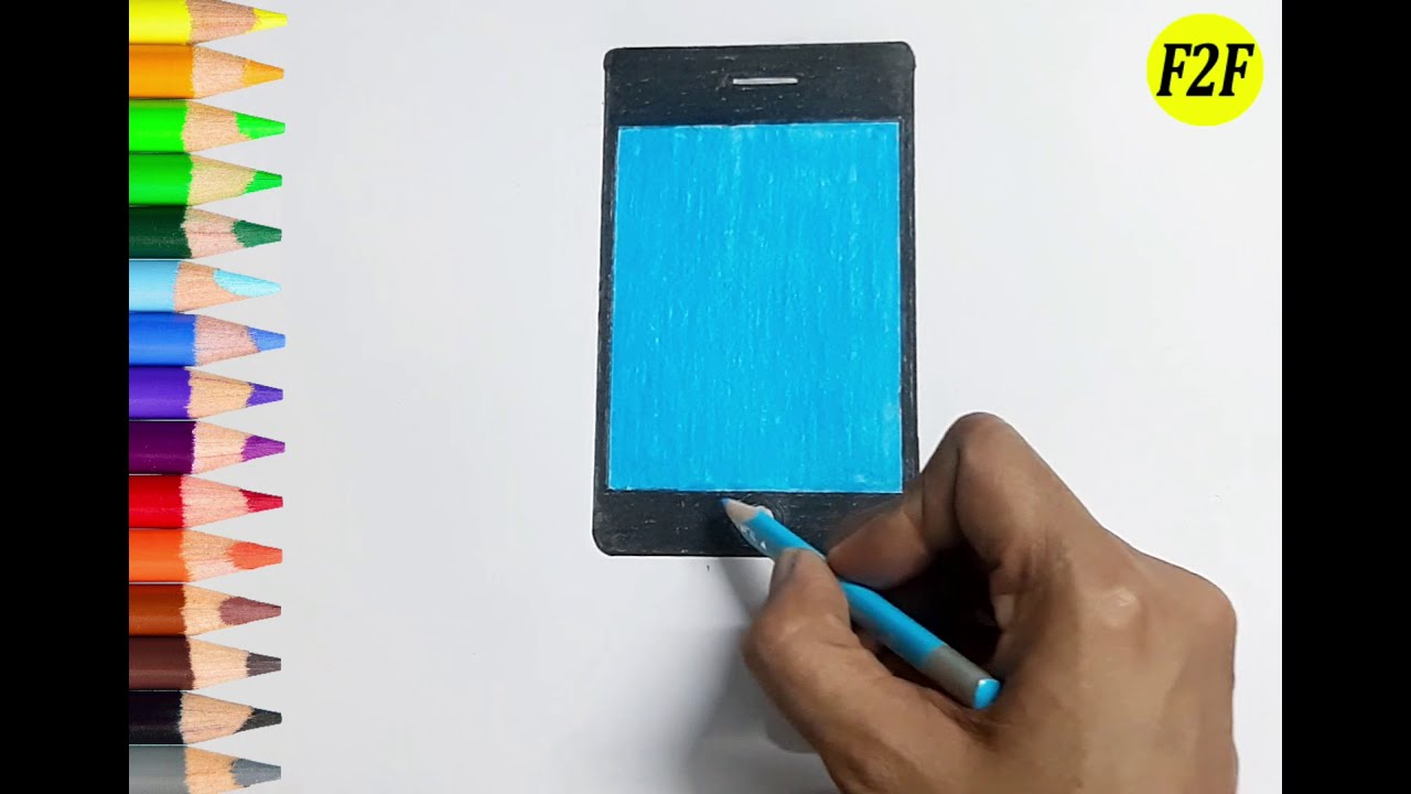 How to draw a Mobile Phone - YouTube