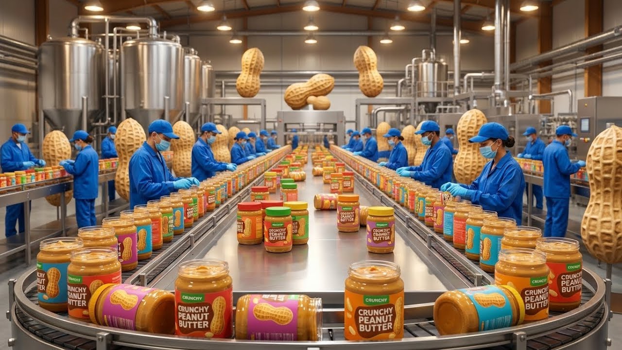 From Peanut Field to Jar – Inside a Crunchy Peanut Butter Factory (Full ...