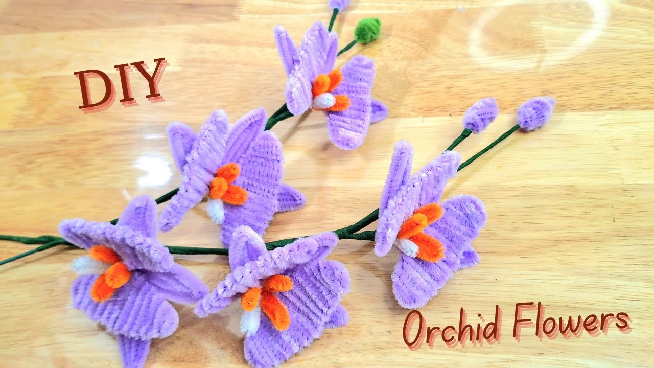 DIY| how to Make Pipe Cleaner Flowers - Pipe Cleaner Orchid - chenille ...