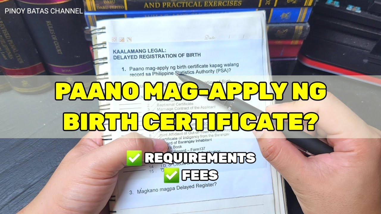 Paano Mag-Apply ng Birth Certificate if walang record sa LCR or PSA ...