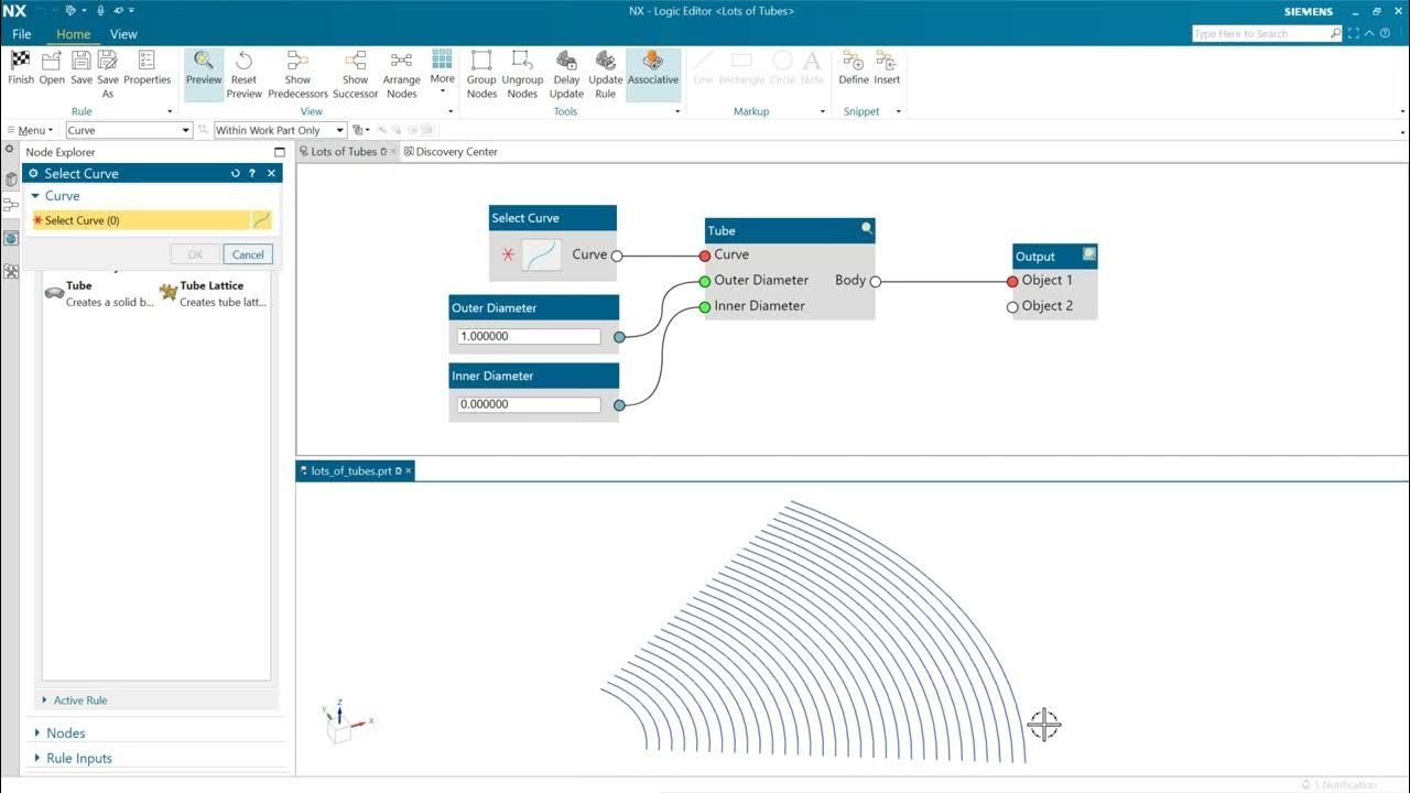 NX Algorithmic Modeling: Multi-Select for Tube Features [NX 2007] - YouTube