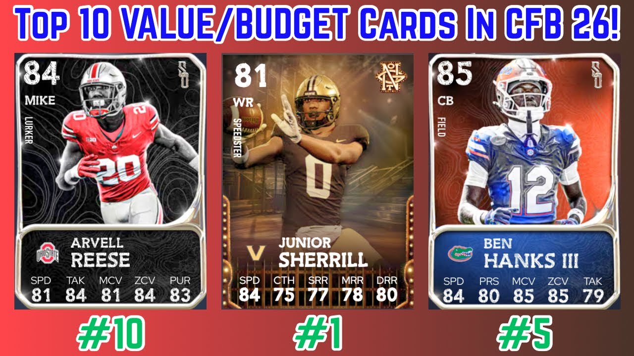 GET THESE CARDS NOW!!! Top 10 VALUE/BUDGET CARDS In CFB 26! - YouTube