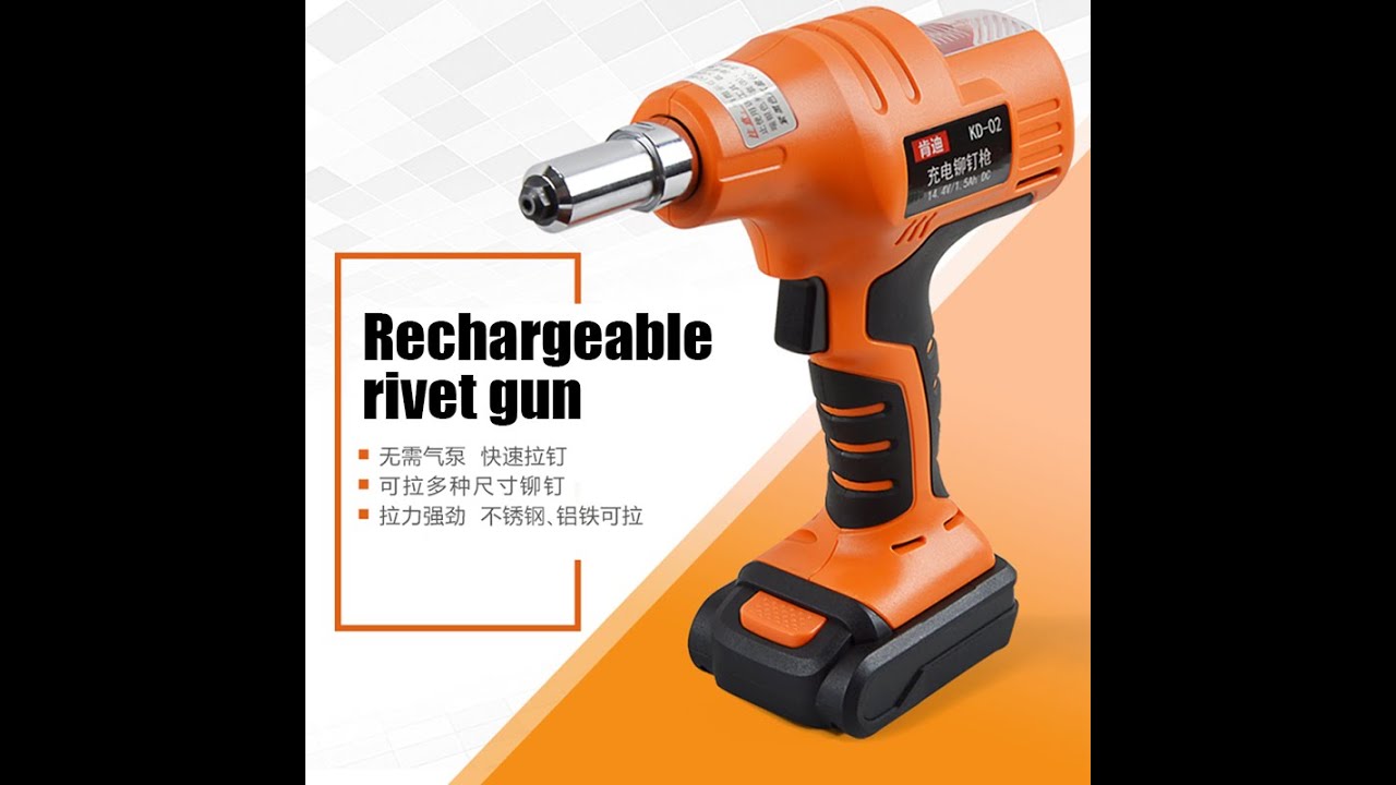Electric Riveting Gun Stainless Steel Core Pulling Rivet Quick |Lithium ...