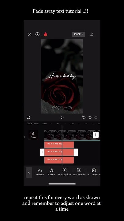 Fade away text tutorial on CapCut for my recent Zade edit…!! #edit #editor - YouTube