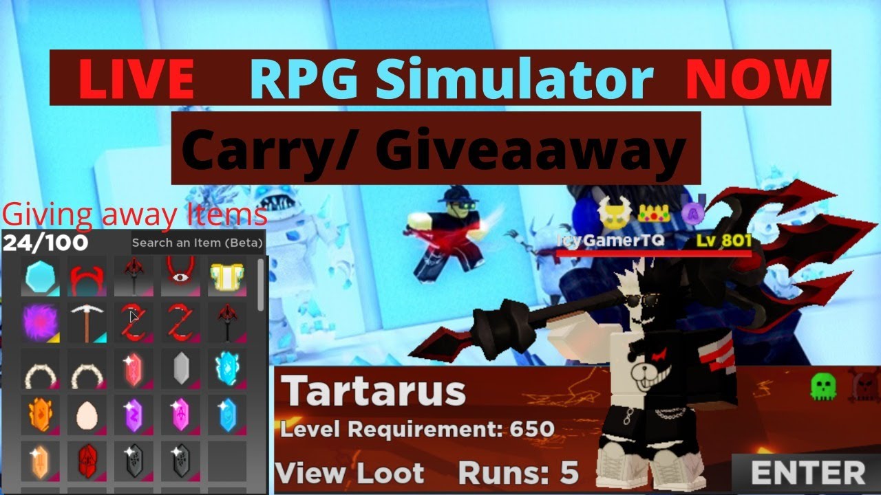 Roblox: RPG Simulator! Carry / Giveaway! Update 11! LIVE NOW! - YouTube