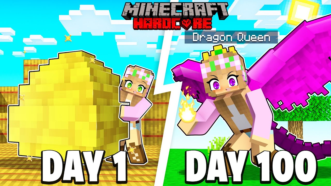 I Survived 100 DAYS as a DRAGON QUEEN in Minecraft - YouTube