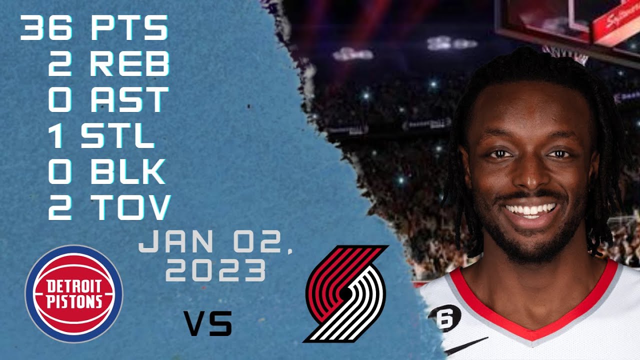 Jerami Grant NBA Player Highlights 02-01-2023 BLAZERS vs PISTONS ...