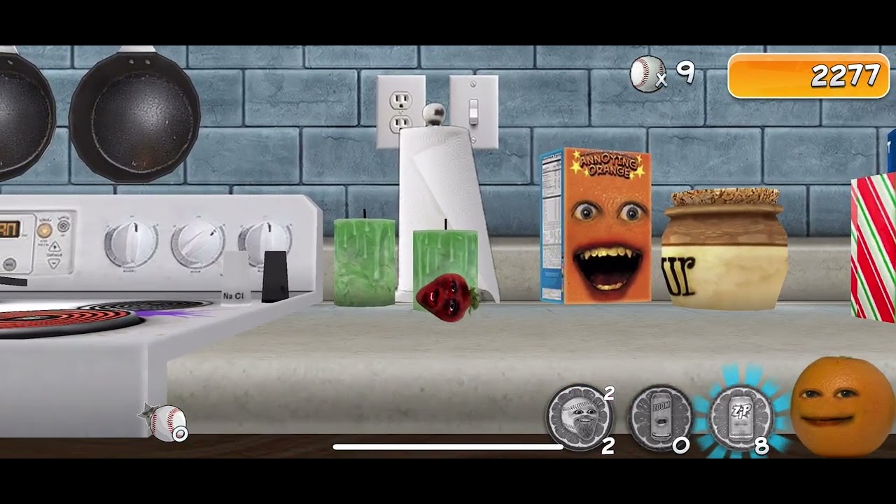 Annoying orange splatter up baseball fruit game - YouTube