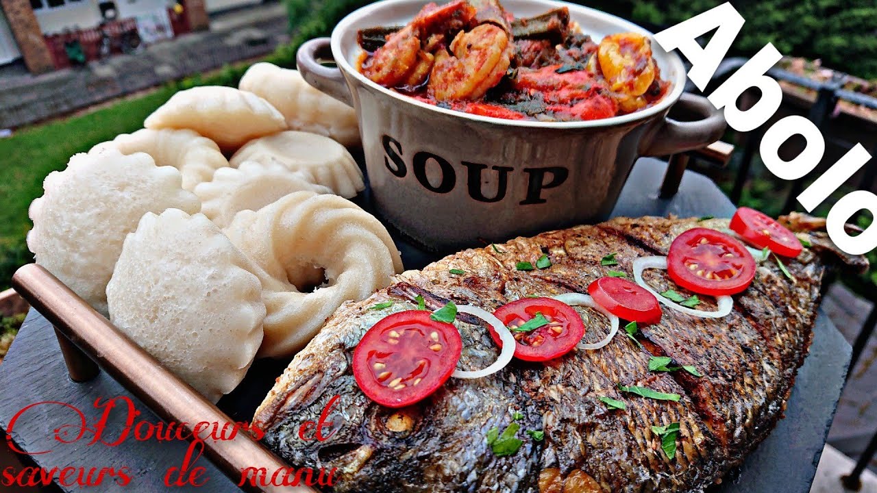 Abolo et sa sauce tomate, ablo, steam rice cake - YouTube