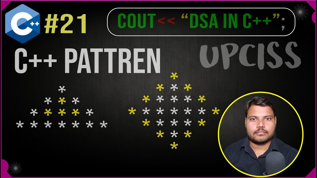 C++ Pyramid and Diamond Shape Pattern program Exercise in Hindi ...