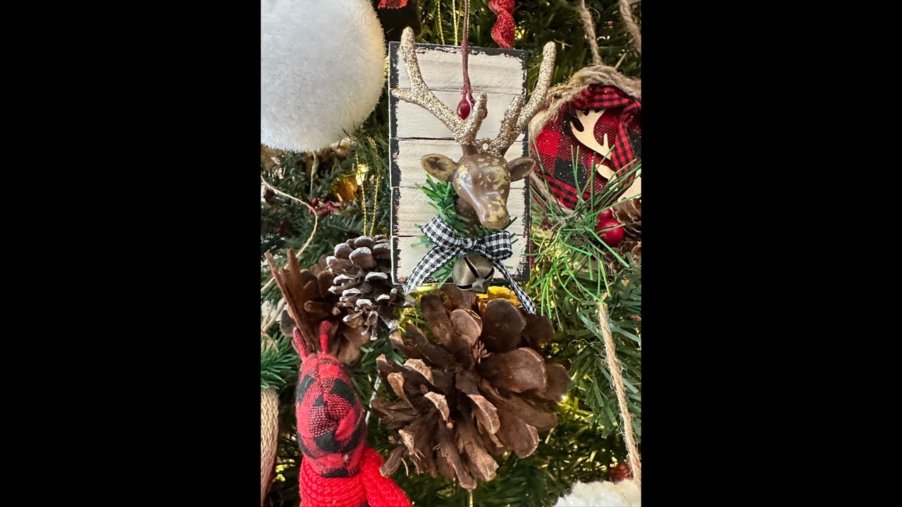 Rustic Deer Ornaments or Gift tag - YouTube