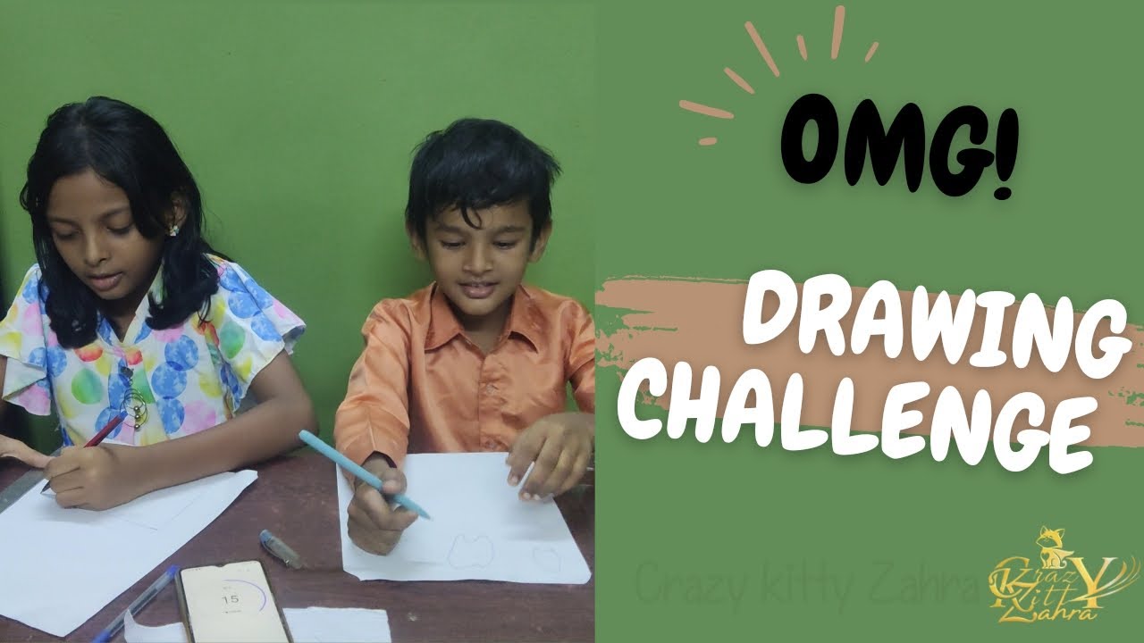 Drawing Challenge by Asma and Sameer | Challenge number 2 | kids fun ...