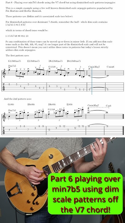 Part 6 - Playing over min7b5 chords using the V7 chord but using ...