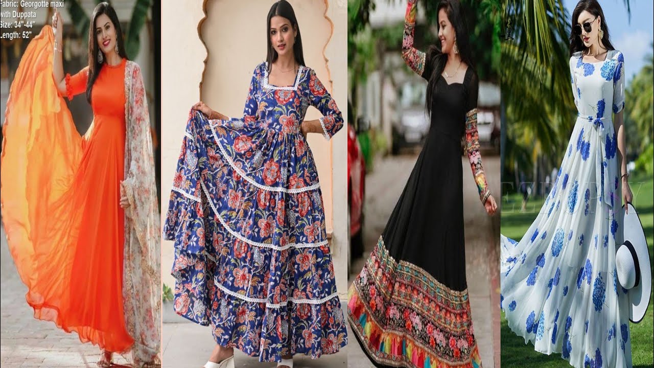 Stylish Long Maxi Designs Of 2024 /Beautiful Maxi Ideas For Girls - YouTube