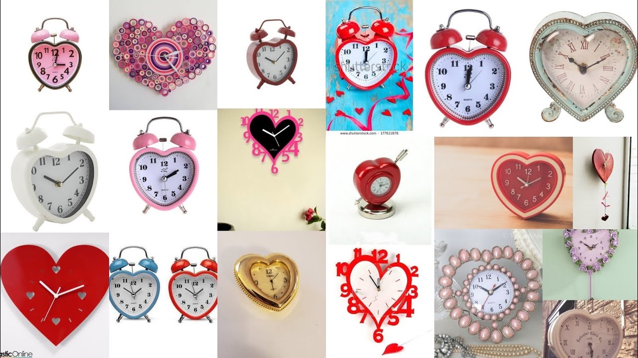 heart 🖤💜shape clock ideas / amazing clocks - YouTube