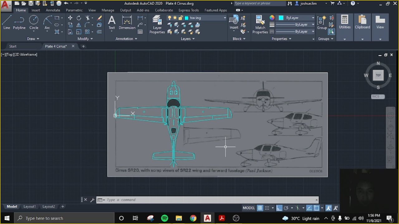 How to make an aircraft orthographic view? (step by step) | AutoCAD ...