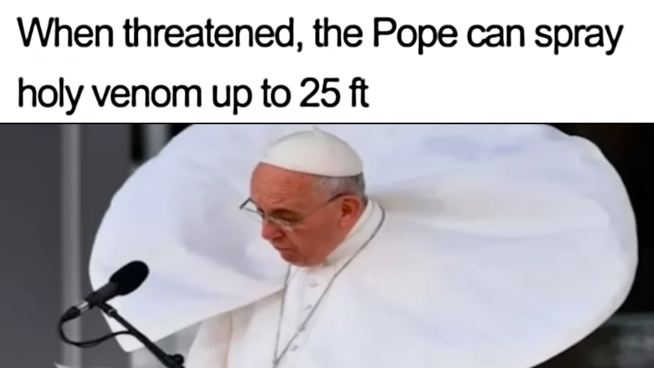 Pope Venom Memes Dilophosaurus Pope... Run, Before It Starts Spitting