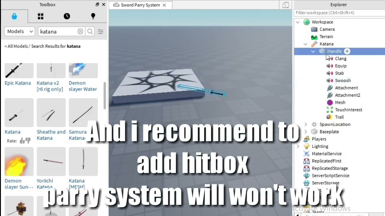 How to make Sword With Parry - Roblox studio - Parry System - YouTube